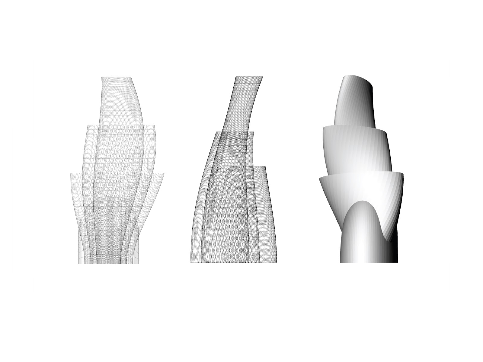 msc architecture: computing and design : Tower form studies- unrendered ...
