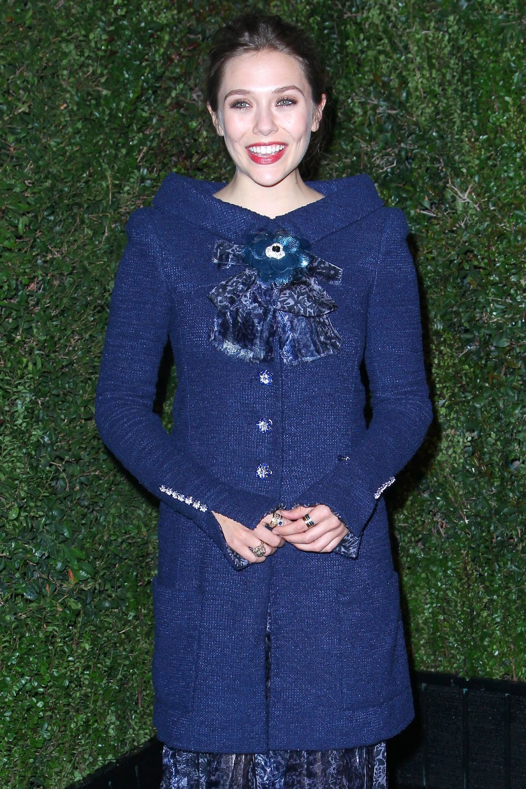 Elizabeth Olsen Cute HQ Photos at Chanel And Charles Finch Pre-Oscar Dinner