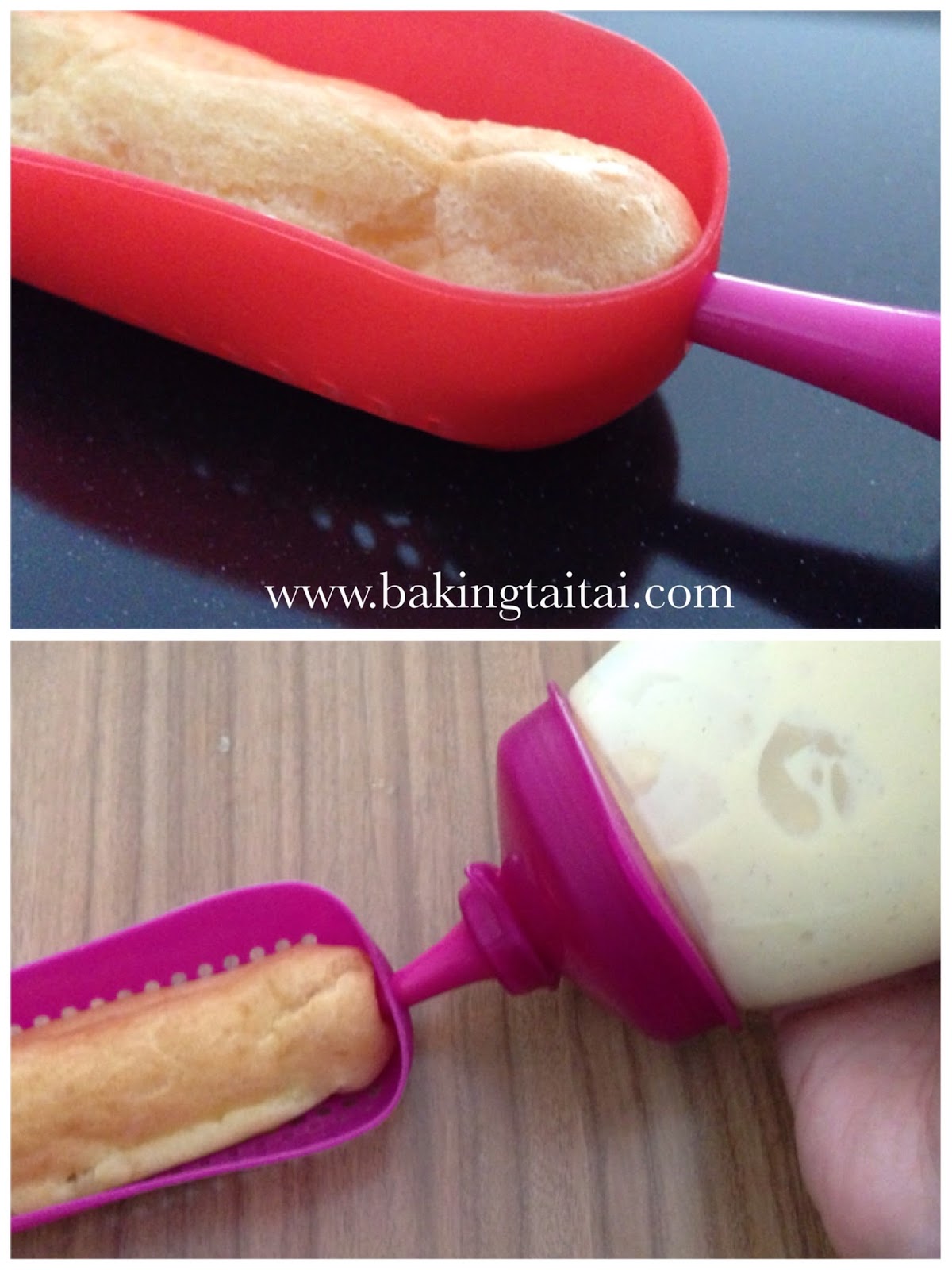 Baking Taitai 烘焙太太: Chocolate Eclairs 耶克蕾亚泡芙 （中英加图对照食谱）