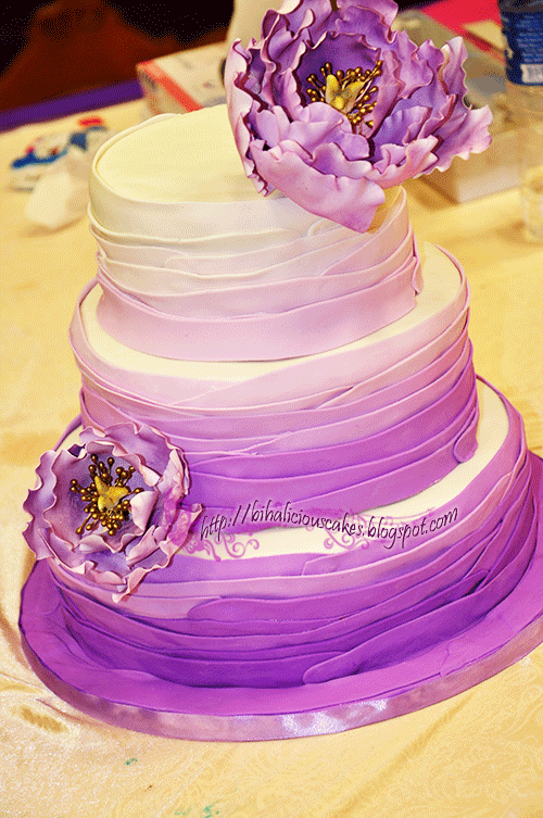 bihaliciouscakes: PURPLE OMBRE FONDANT WEDDING CAKE