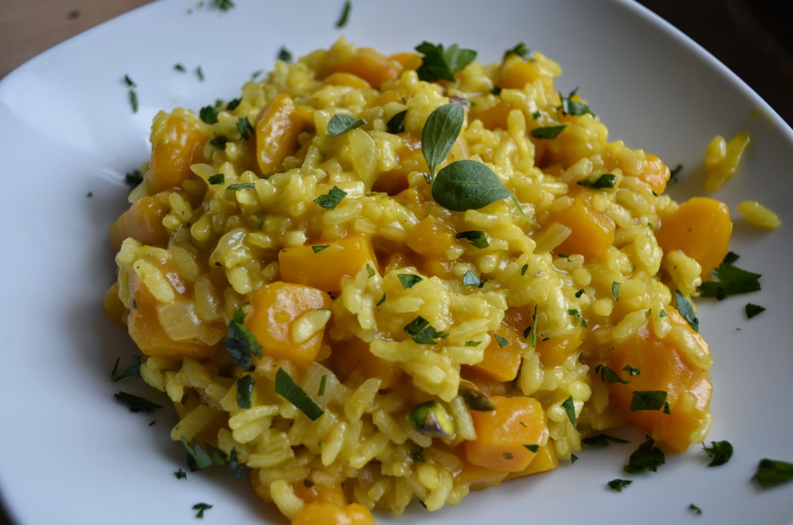 Pumpkin and Pistachio Risotto ~ Stuff and Spice