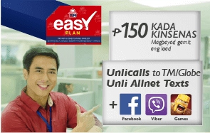 TM Easy Plan 150 : Unli Calls to Globe/TM, Unli AllNet Texts + Free FB ...
