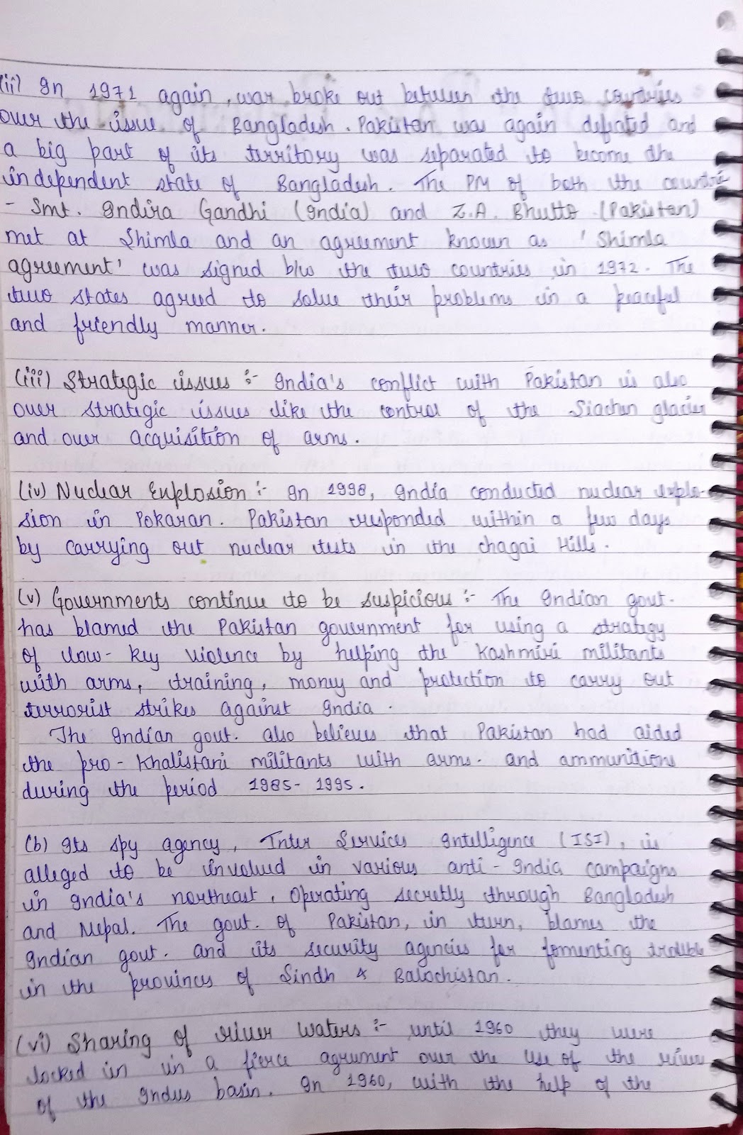 handwritten notes of Contemporary South Asia [political science] class ...