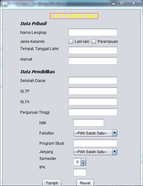 Langkah-Langkah Membuat Biodata Di Java Netbeans (JFrame) || Agus Sukmana