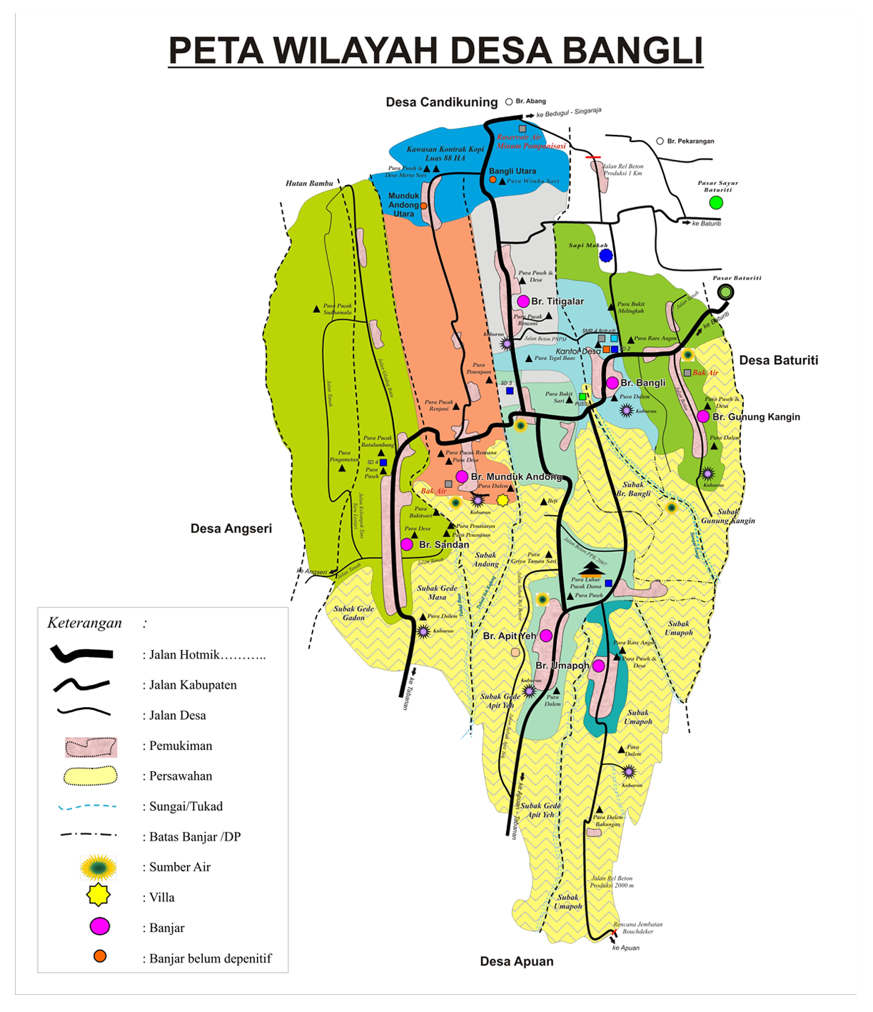 KECAMATAN BATURITI KABUPATEN TABANAN: Peta Desa Bangli