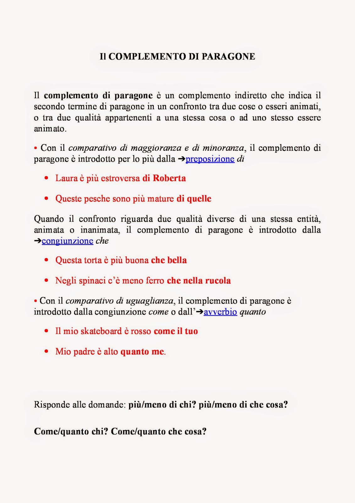 Blog didattico della seconda D: complemento di paragone