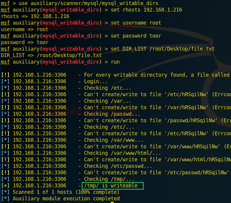 Penetration Testing on MYSQL (Port 3306)