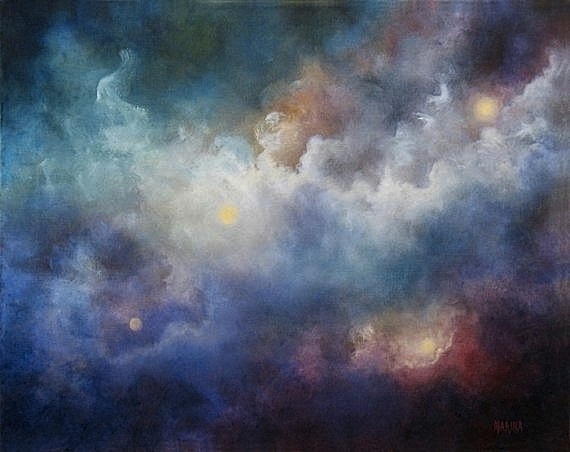 Marina Petro ~ Adventures In Daily Painting: Distant Light, "Night Sky ...