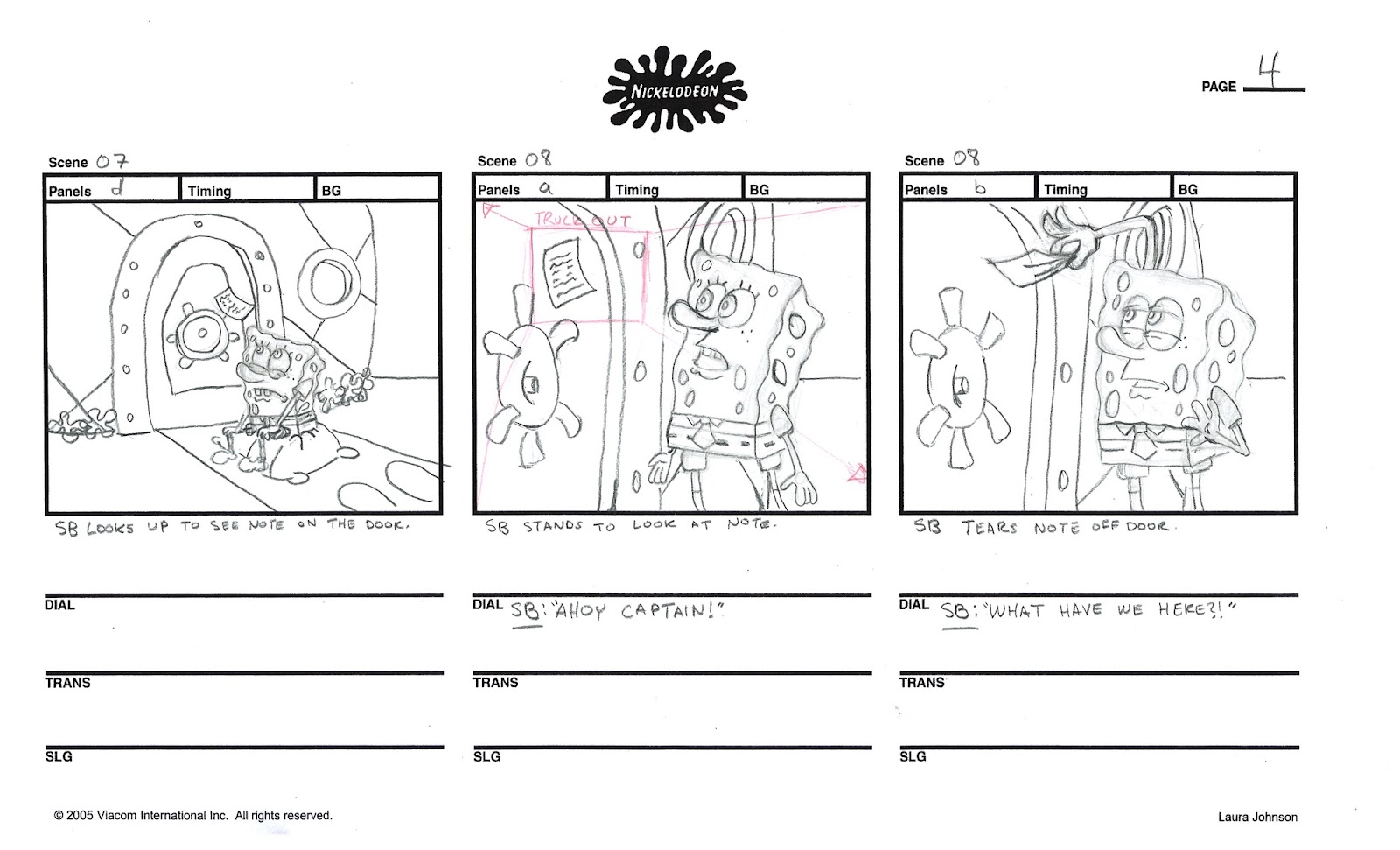 Laura K. Johnson: SpongeBob TV Storyboard