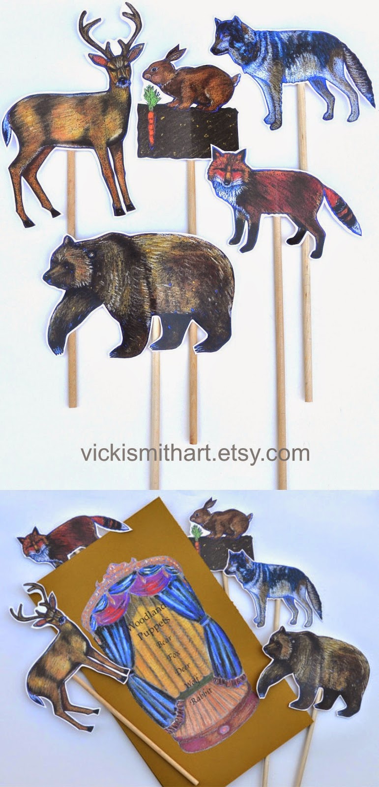 Vicki Smith Art: Woodland Stick Puppets