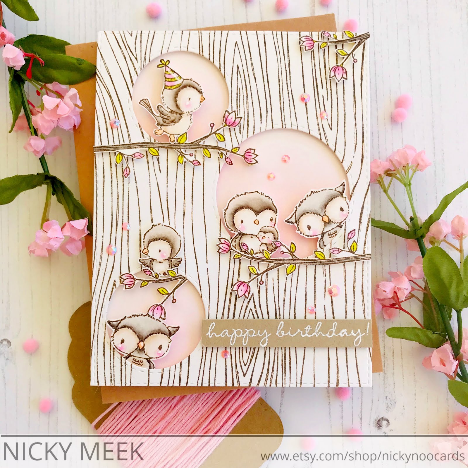 Nicky Noo Cards: A Birdie Birthday Card for Purple Onion Designs