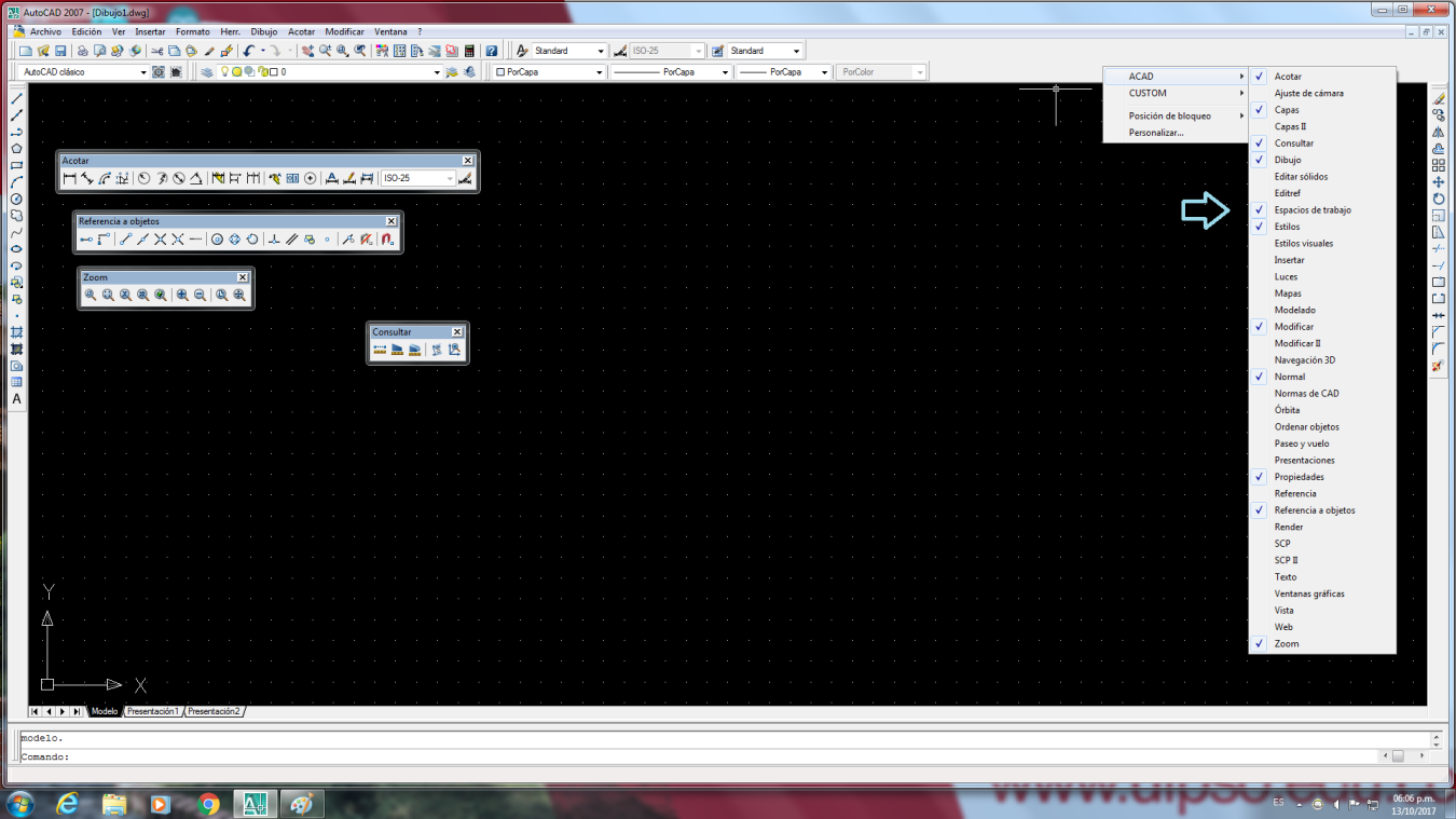 Manual De Usuario De AutoCAD 2007 : ¿COMO CAMBIAR AUTOCAD 2007 EN MODO ...