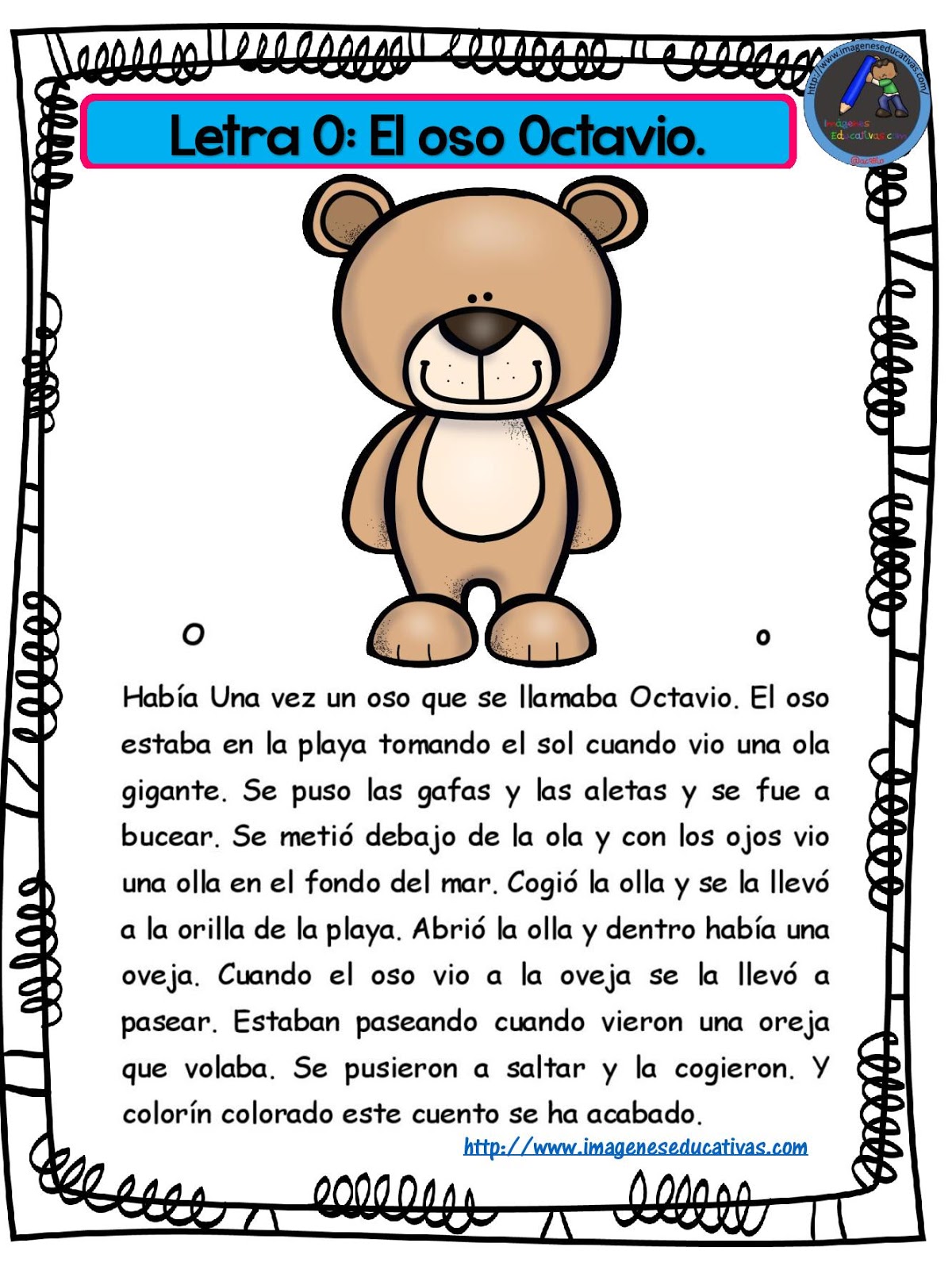 Fichas de Primaria: Cuentos con las letras del abecedario