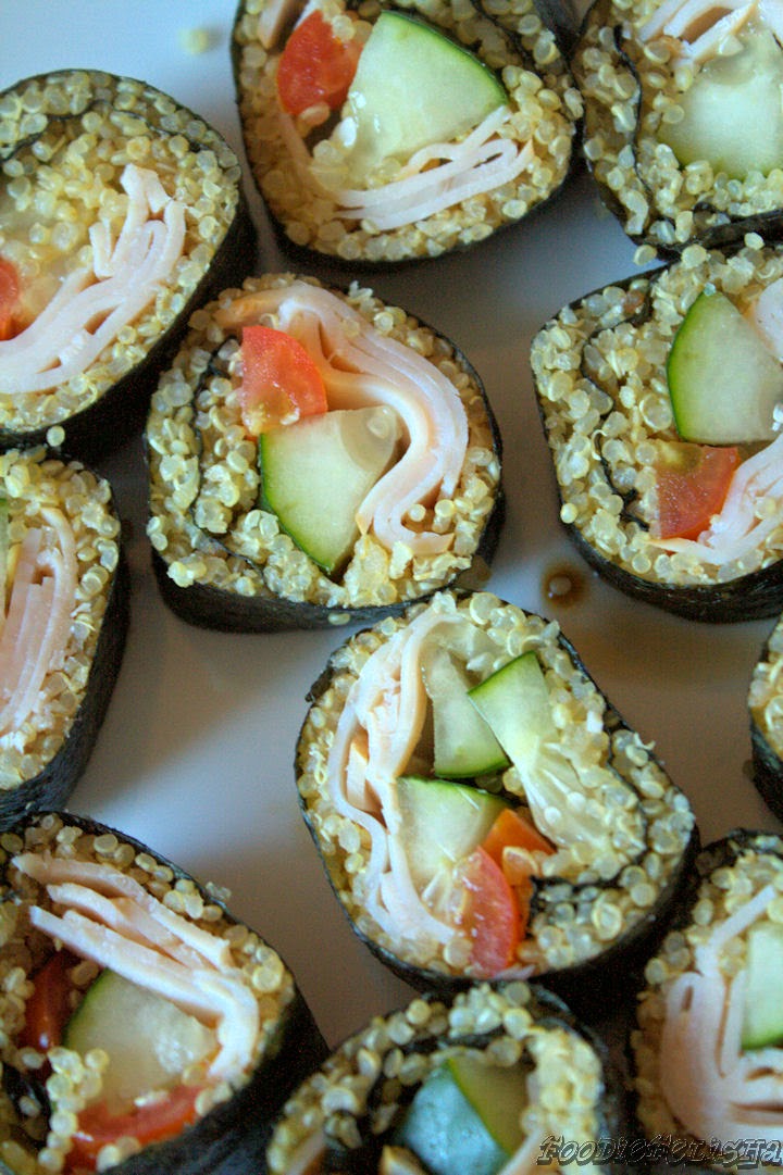 Adventures With Foodie Felisha: Quinoa Turkey Sushi
