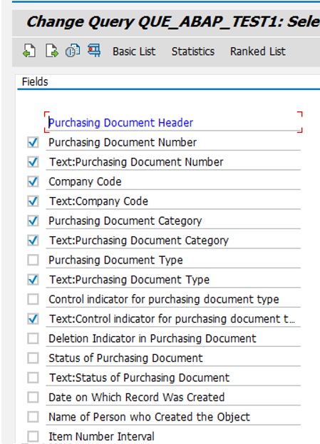 SAP ABAP technical information: SAP Query creation