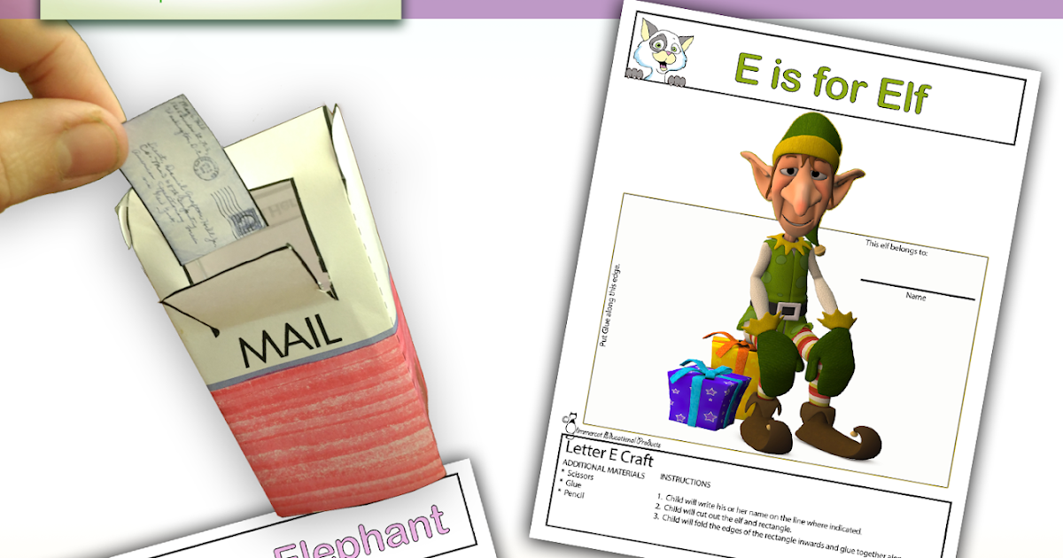 Glimmercat Education: Elephants, Envelopes, Eggs & an Elf! Crafts for ...
