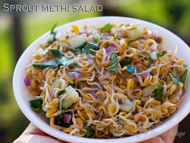 fabulous fridays: Sprouted methi seeds