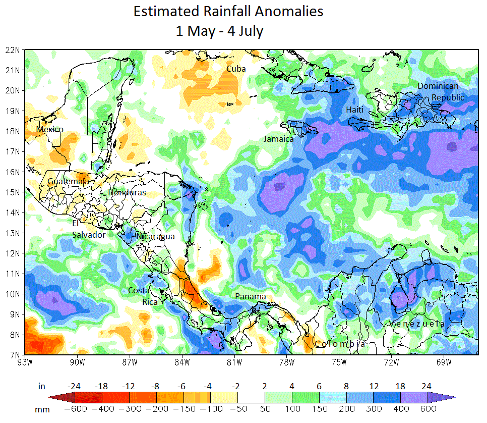 Dev Weather: Latin America Update #36: Heavy Rain in CA, Dry in Venezuela