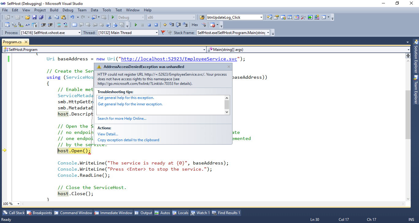 Dot Net Example Creating A Self Hosted Wcf Service