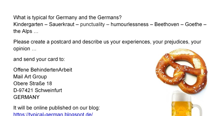 Mail Art Projects: Typical German - Mail-Art Project Germany