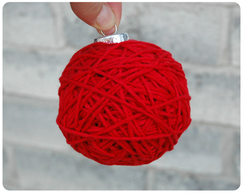 Crafty Cucumber: Yarn Ball Ornament Tutorial