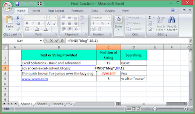 FIND Function | Excel Solutions - Basic and Advanced