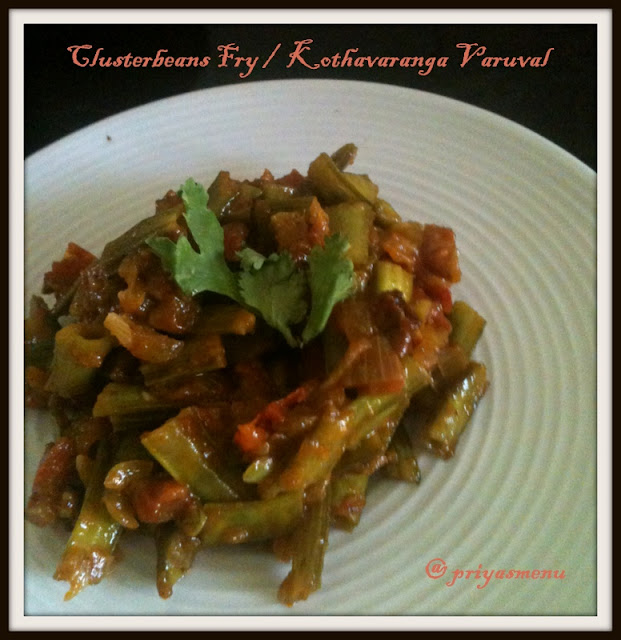 Priya's Menu - Yum Yum Yummy food for Food lovers : Cluster beans Fry ...