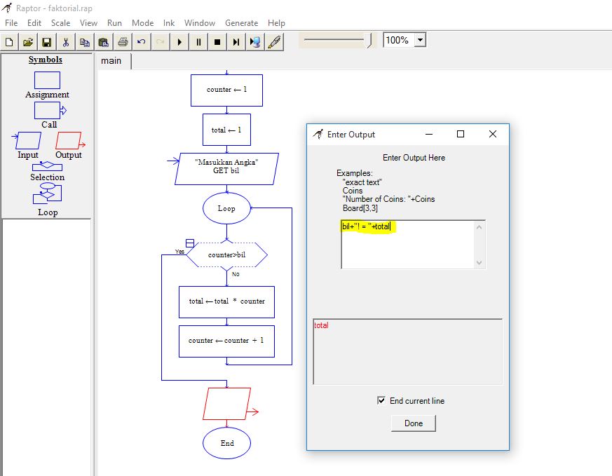 [RAPTOR] Flowchart Algoritma tentang Faktorial - DOLPMAN