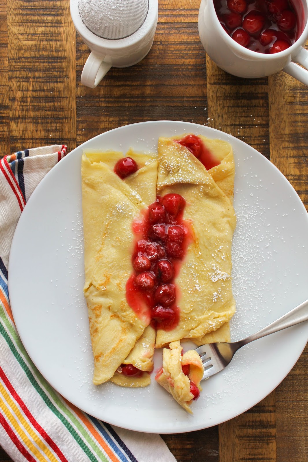 Cherry Filled Crepes