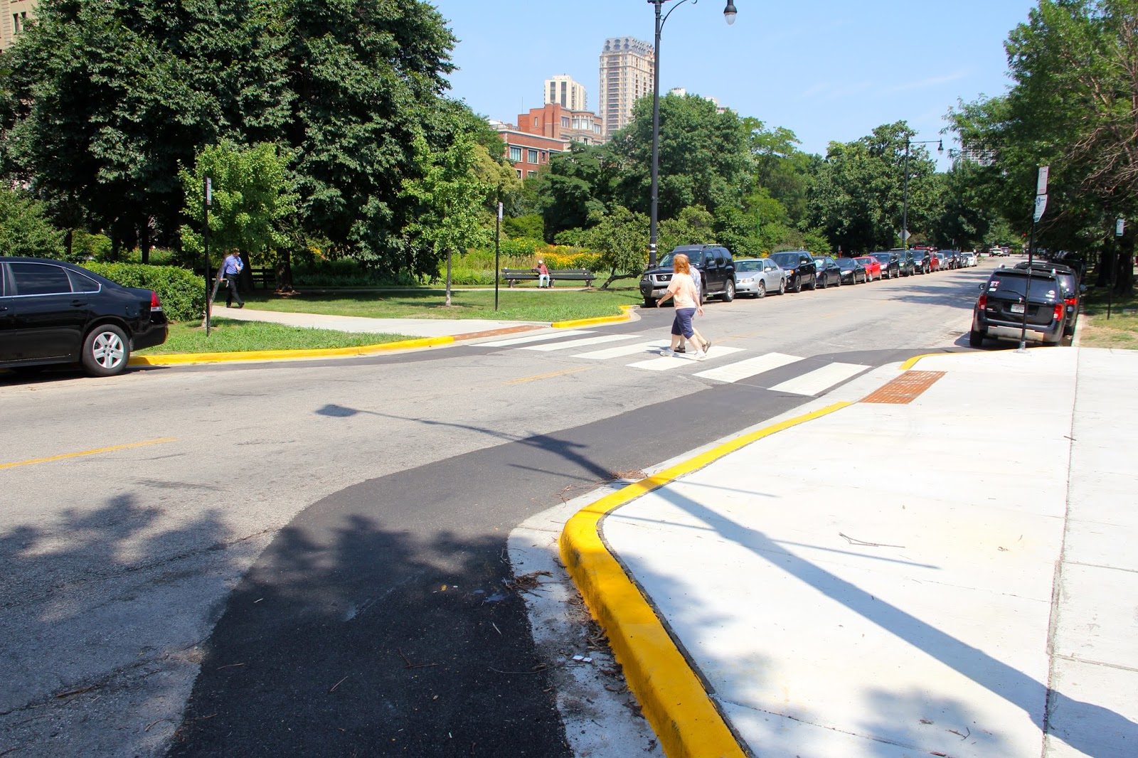 Bike Walk Lincoln Park: Improved crosswalk installed on Stockton!