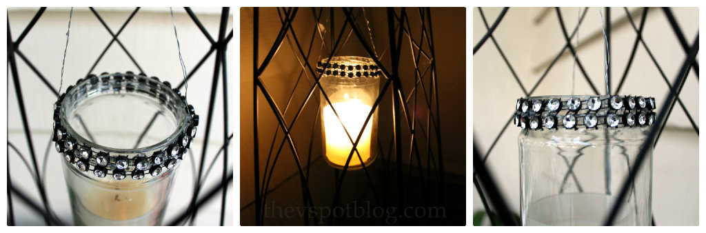 Make hanging lanterns out of empty glass jars. | The V Spot