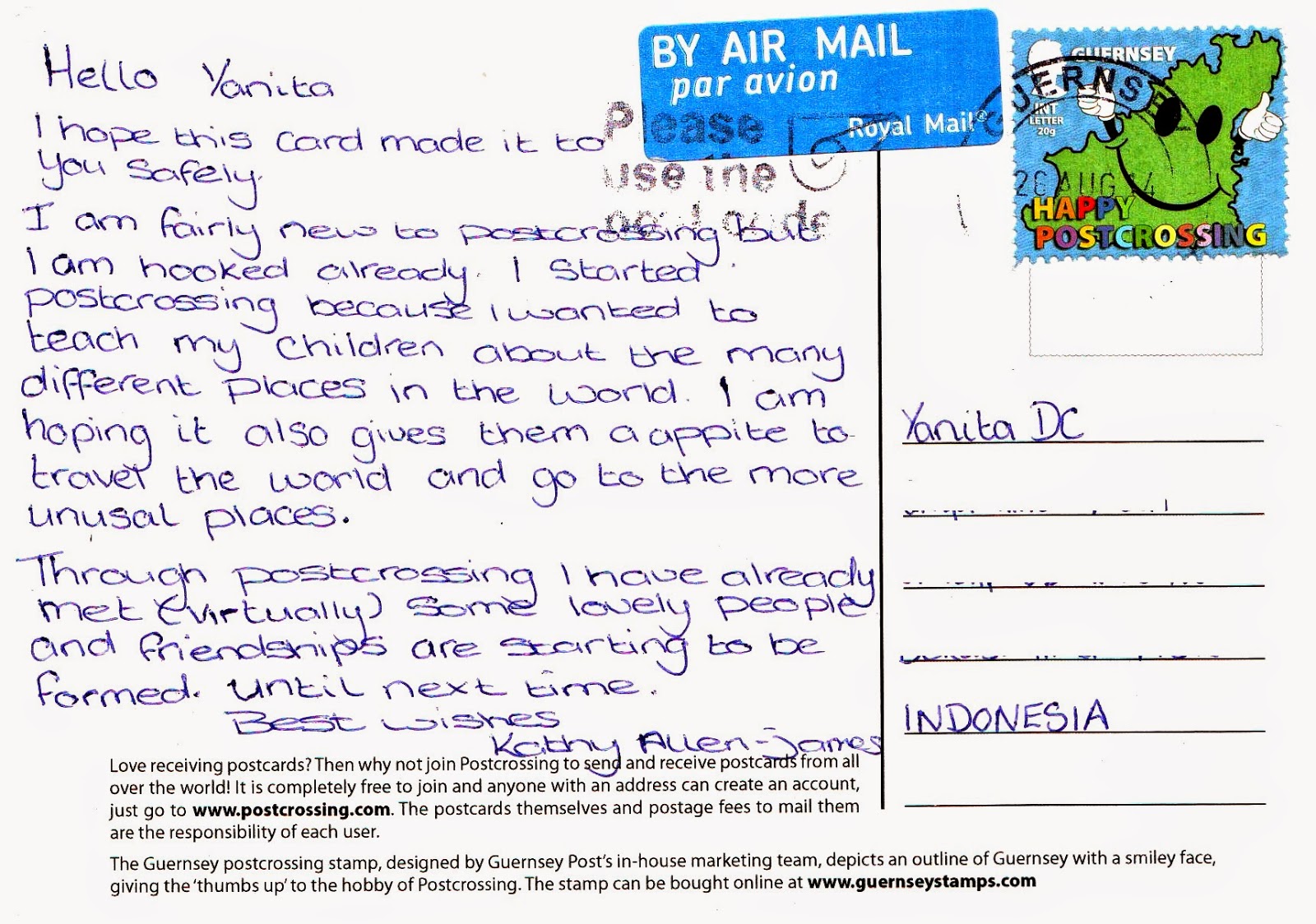 My World In (Written and Stamped) Postcards: [ GUERNSEY ] Postcrossing ...