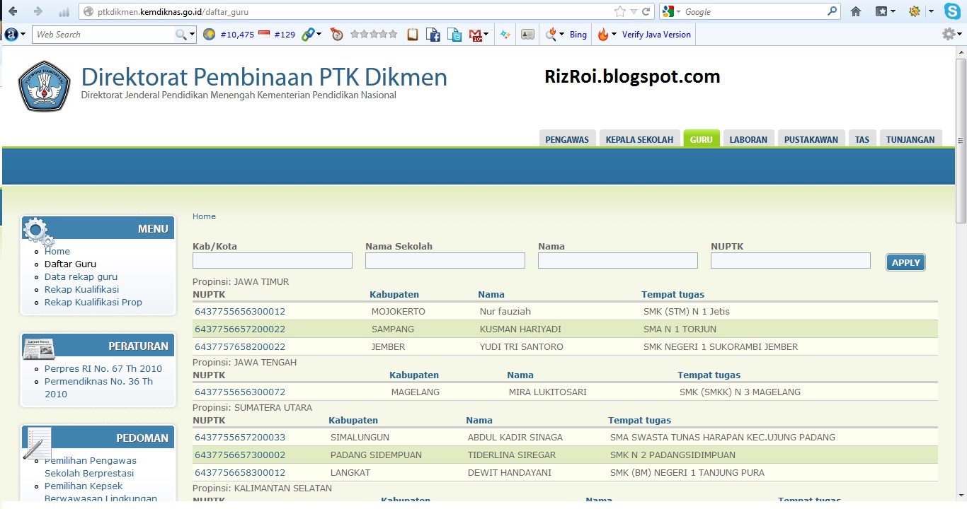 Pengecekan Data Guru atau Cek Data Guru Terbaru - vina Garut