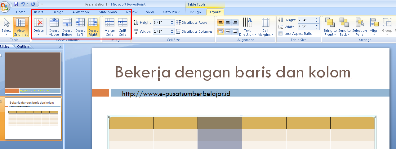 Membuat Table dan Smart Art PowerPoint 2007 - Blog Tutorial