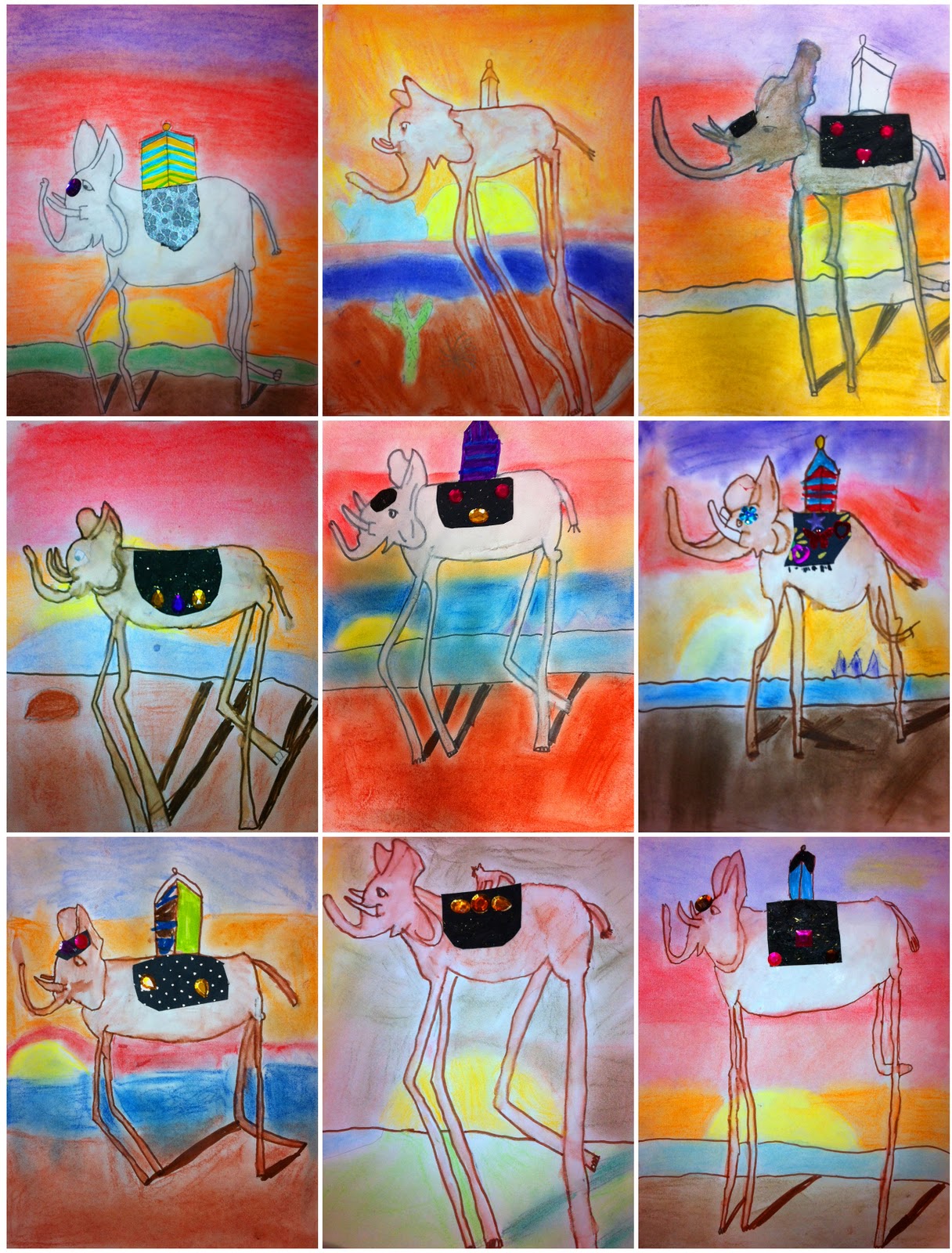 artisan des arts: Salvador Dali Elephants - grade 4/5