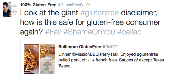 @GlutenFreeG: Gluten Free Menus And Their Risky Disclaimers