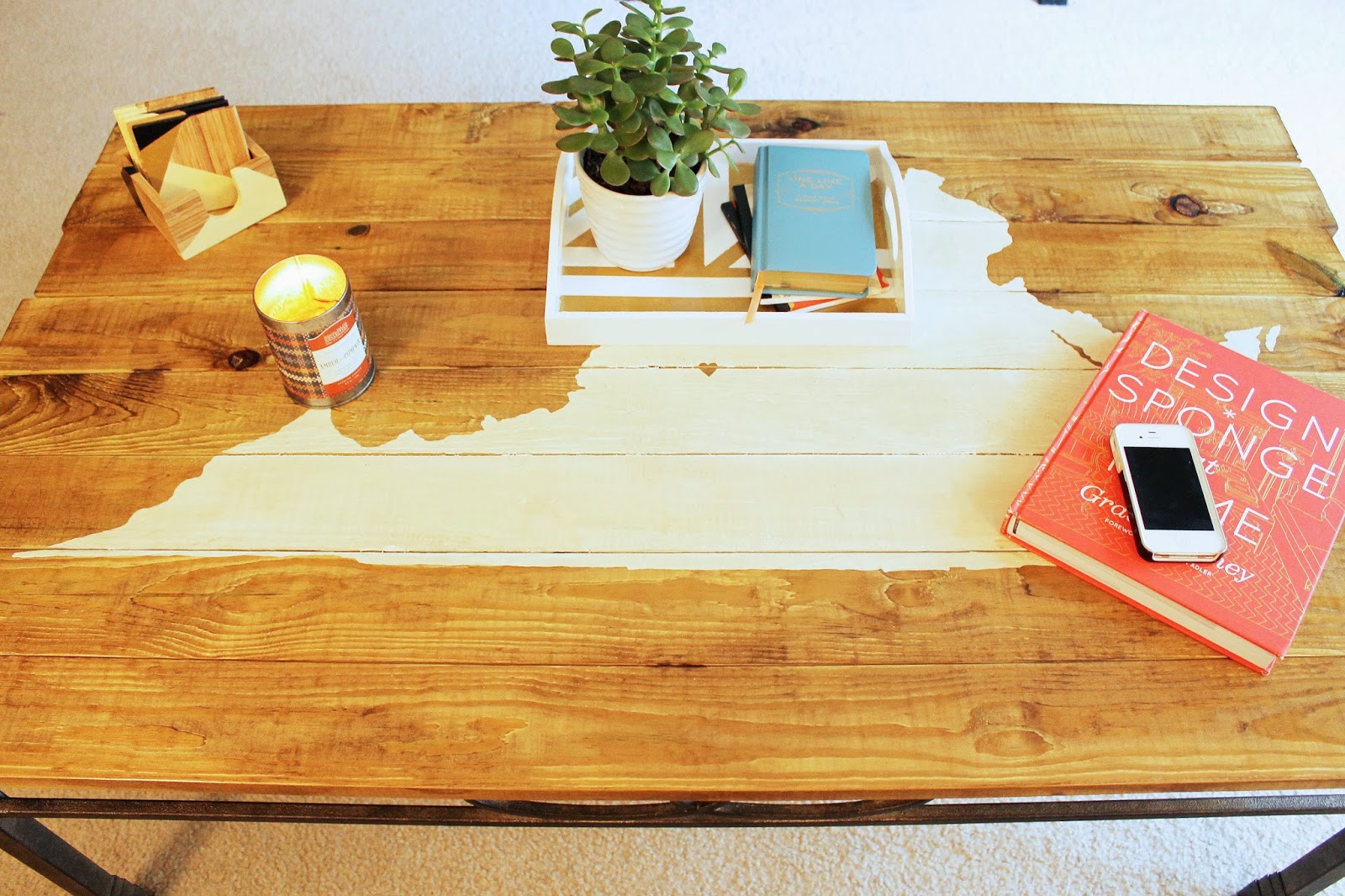 The Ink & Anchor: DIY Virginia Silhouette Wood Table