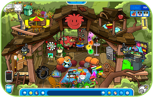 Echo006 In Club Penguin: Echo006's Puffle Tree Fort Igloo