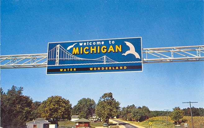 *Postcard Gems: Welcome to Michigan
