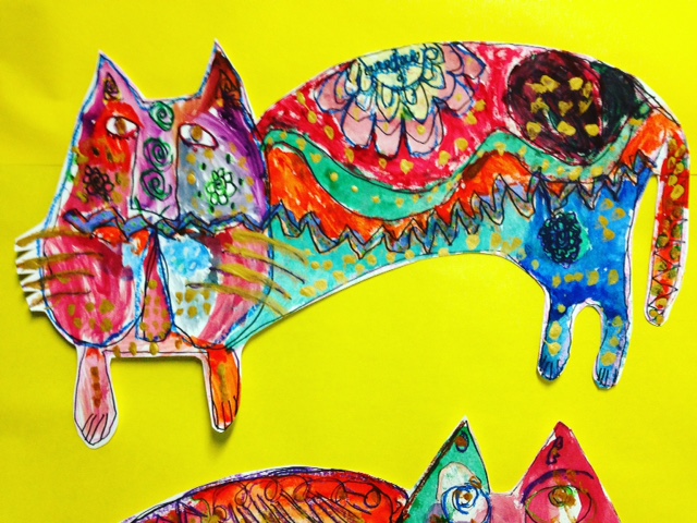 ashcanworks: Laurel Burch Line Pattern Cats