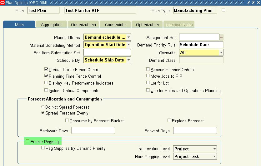 Oracle Advanced Supply Chain Planning Apps: Project Pegging in ASCP