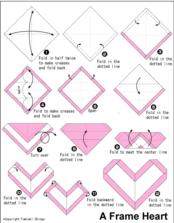 Frame Heart - Easy Origami instructions For Kids