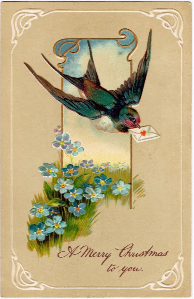 Beautiful Vintage Christmas Postcards ~ Vintage Everyday