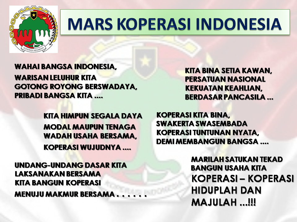 MP3 dan Video Lagu "MARS KOPERASI INDONESIA" Dilengkapi Teks dan Notasi ...