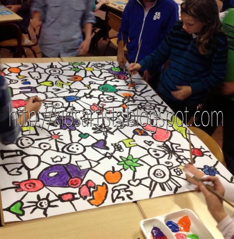 Kids Artists: Doodling together - group mural
