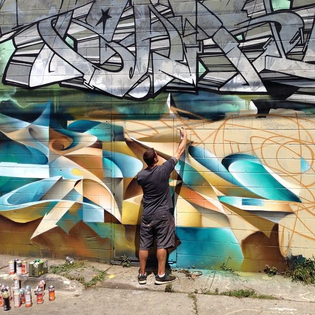 GRAFFITI COLLECTION IDEAS: Vizsla Bacon Making Graffiti on Wall Street