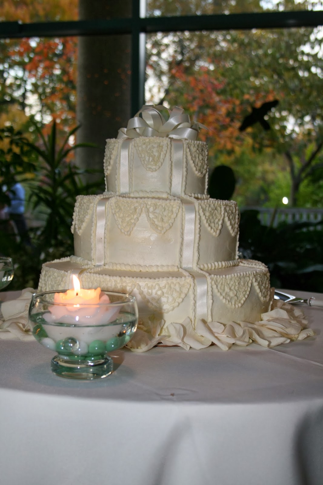 Satin Ribbon Wedding Cakes - Northern VA, DC and MD Catering by Teatime