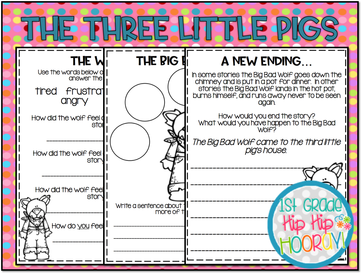 1st Grade Hip Hip Hooray!: The Three Little Pigs and the Wolf!!!