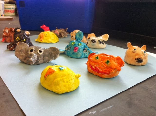 Center School Art: Pinch Pot Pets by Grade 2