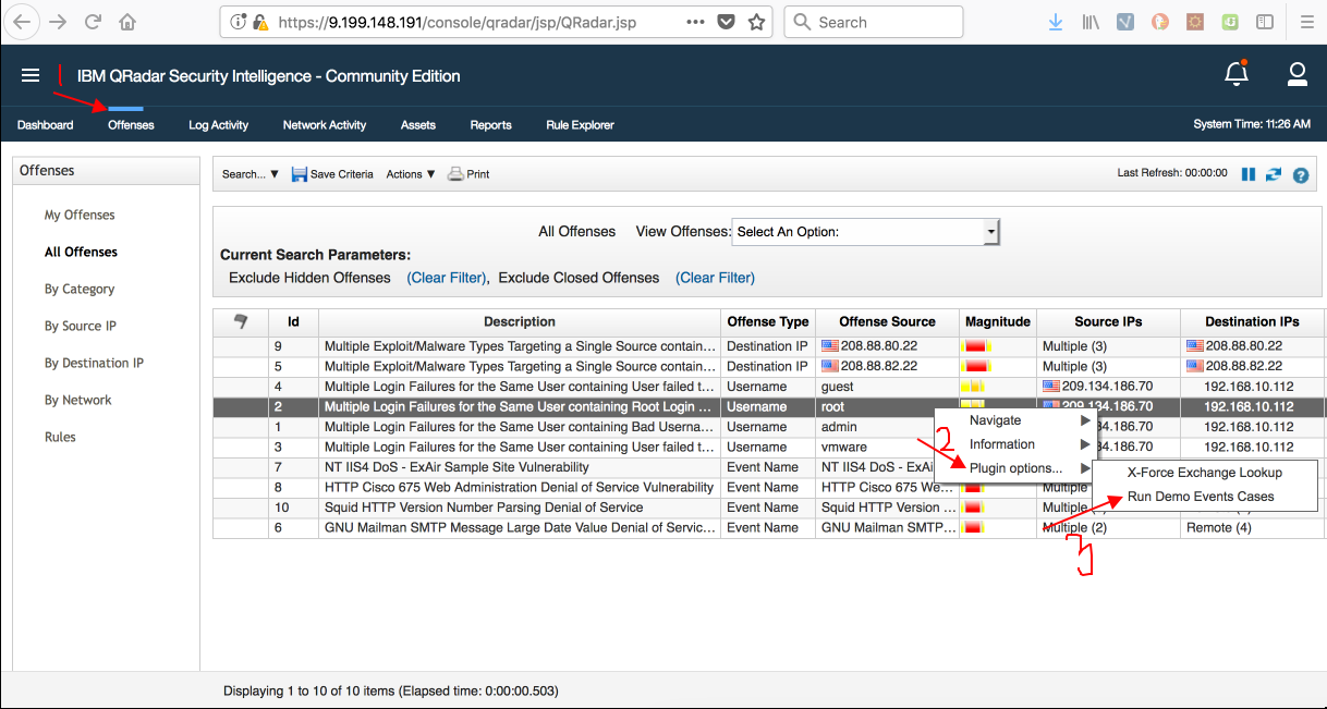 Generate Demo Log Events for QRadar CE 7.3.1